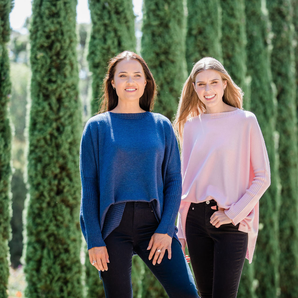 100 Pure Merino Boxy Split Crew Neck The Knit Studio theknitstudio